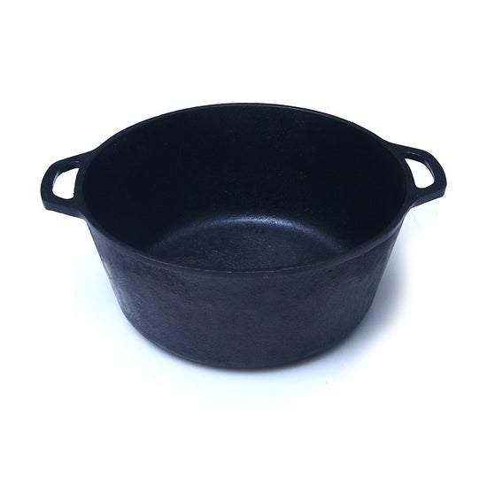 Dutch Oven Pot 5 Quarts without Lid, Cast Iron Krucible Kitchen Season