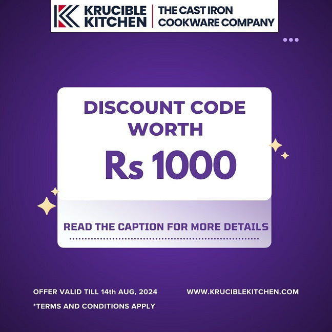 Krucible Kitchen Cast Iron Cookware and Serve-ware, Made in Pakistan